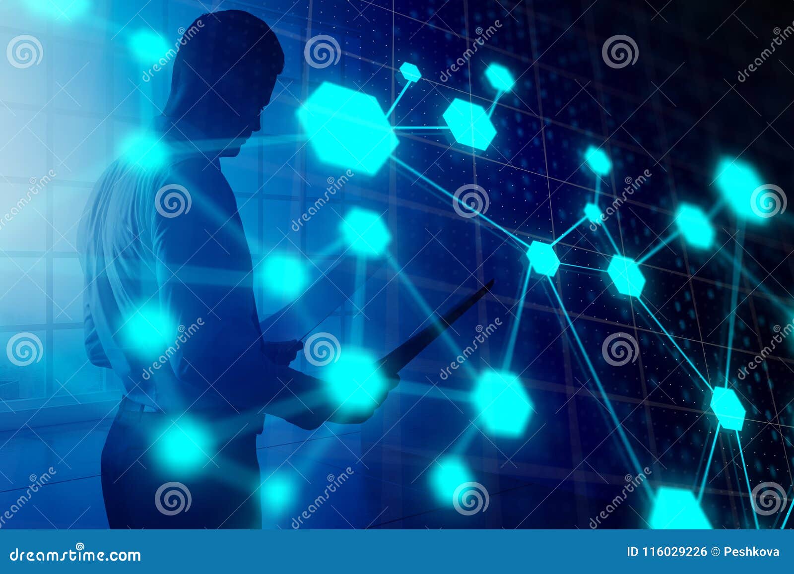 Science and Communication Concept Stock Illustration - Illustration of ...
