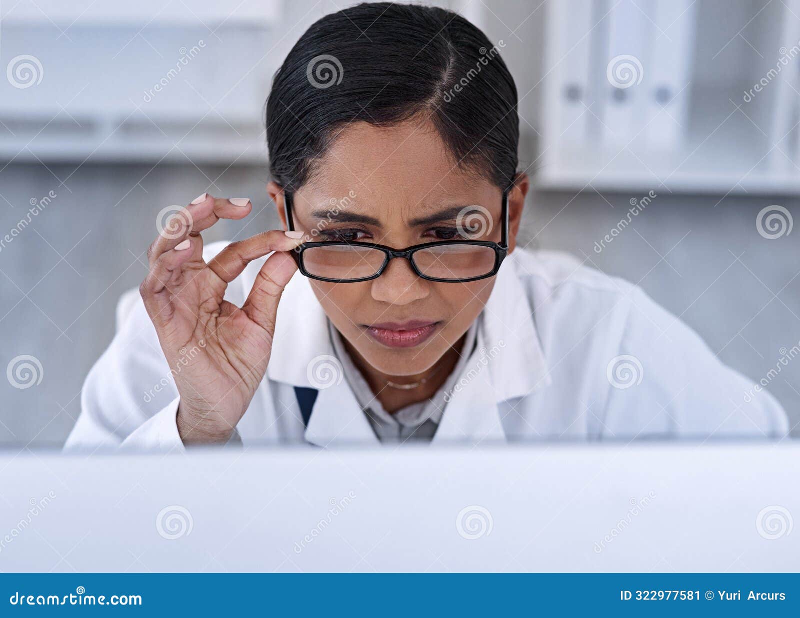 Science, Computer and Woman with Thinking in Lab for Vaccine Study ...