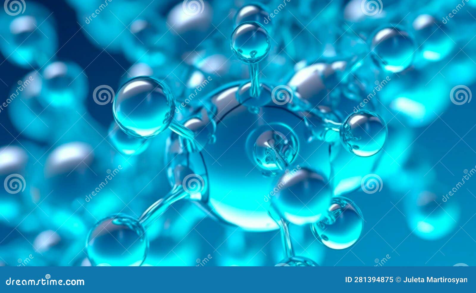 Science Concept. Abstract Round Molecules Background Connected with ...
