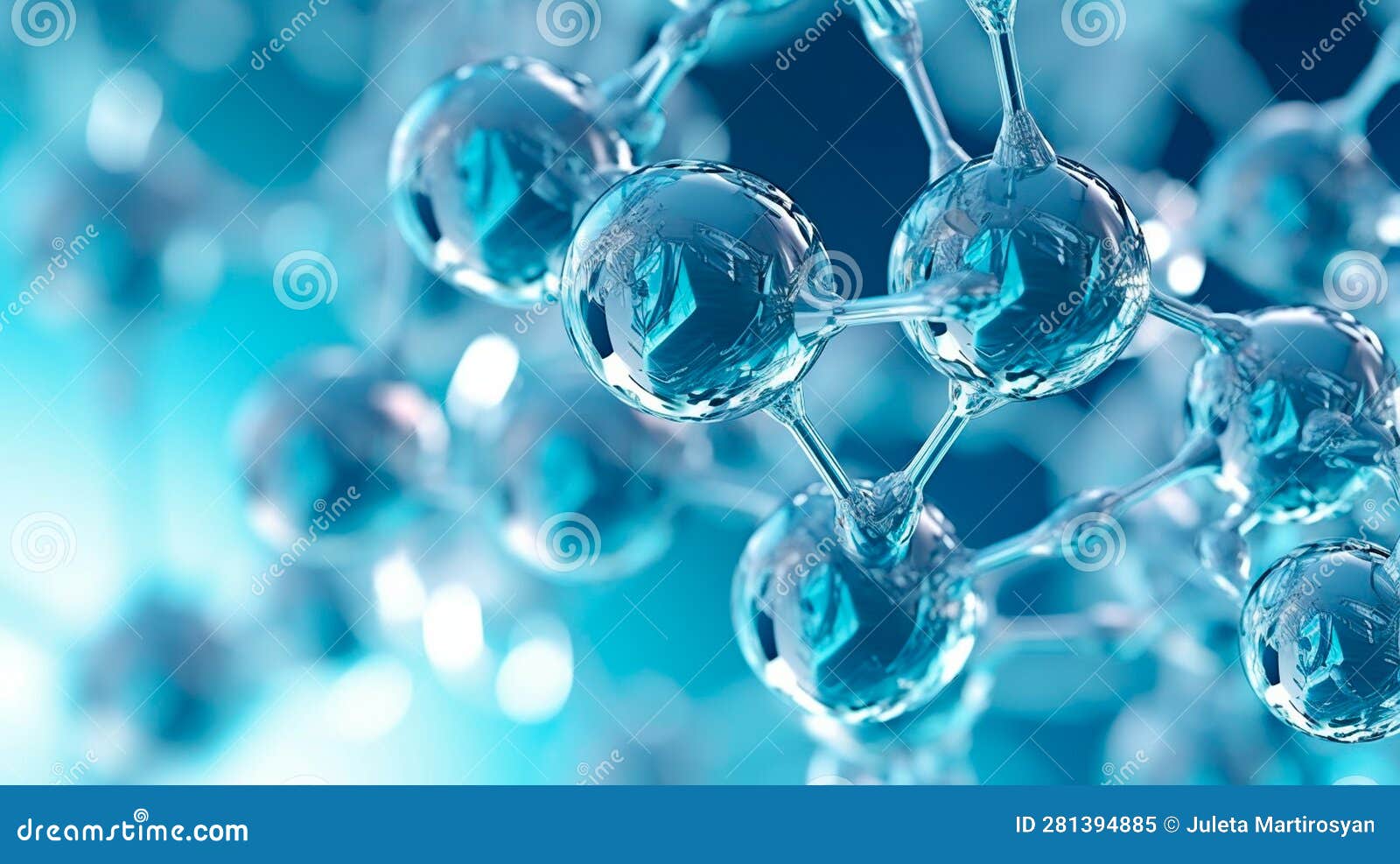 Science Concept. Abstract Round Molecules Background Connected with ...