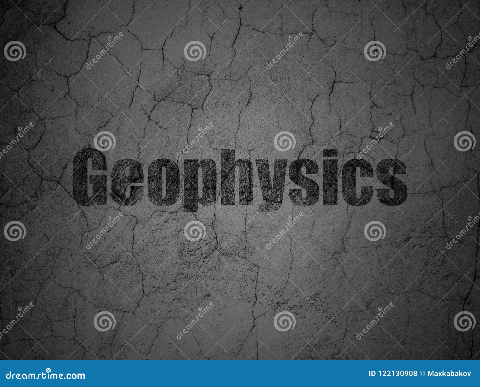 Science Concept: Geophysics on Grunge Wall Background Stock ...