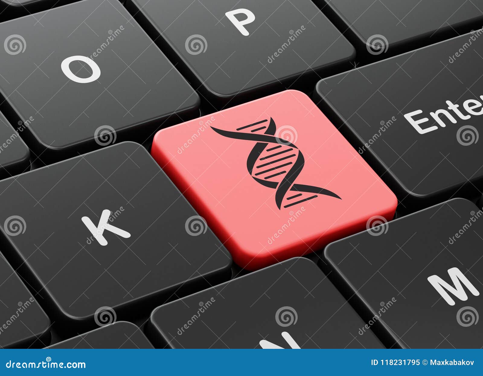 Science Concept: DNA on Computer Keyboard Background Stock Illustration ...