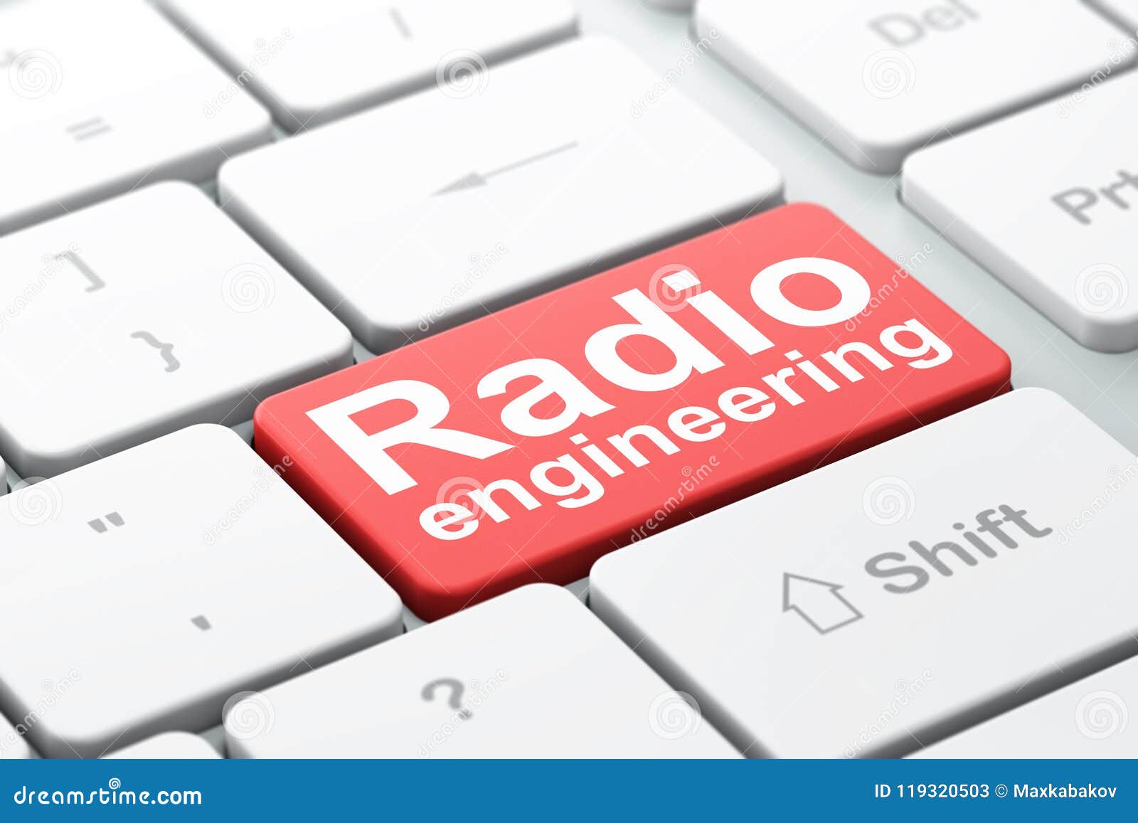 Science Concept: Radio Engineering on Computer Keyboard Background ...