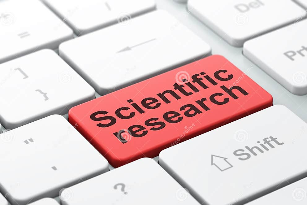 Science Concept: Scientific Research on Computer Keyboard Background ...