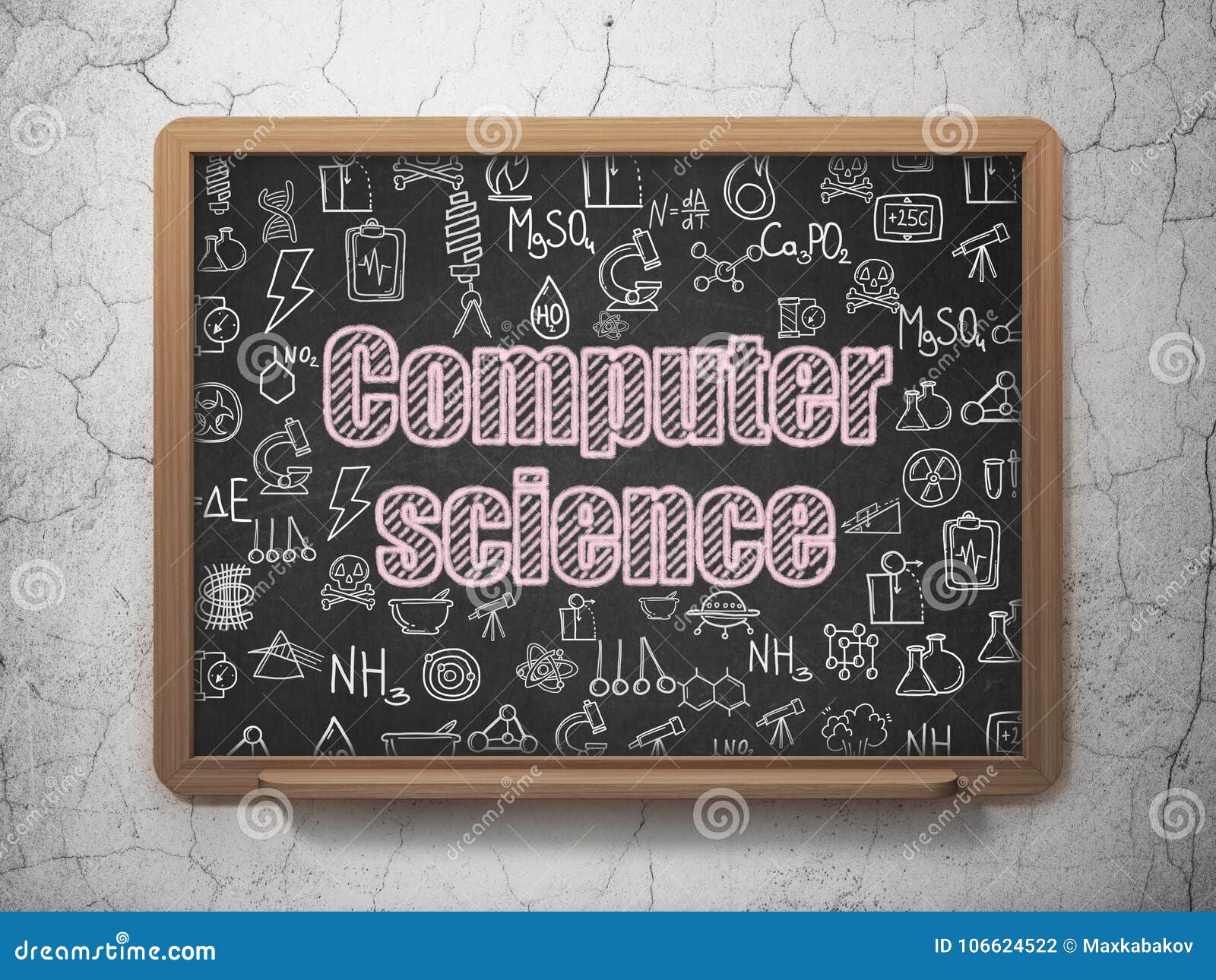 Science Concept: Computer Science on School Board Background Stock ...