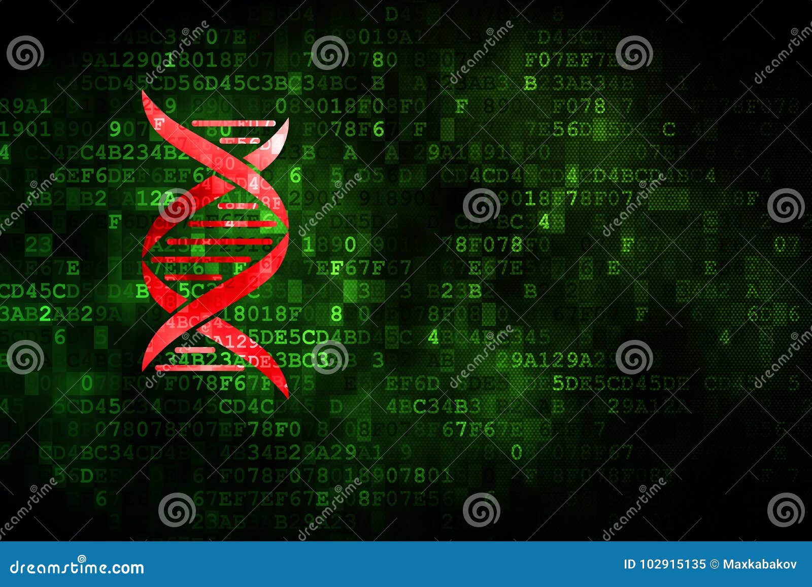 Science Concept: DNA on Digital Background Stock Illustration ...