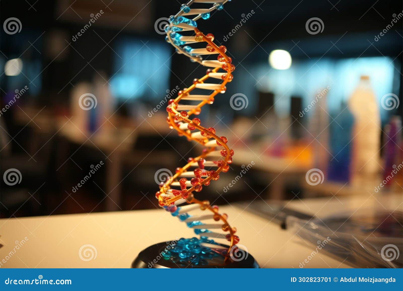 Science Concept DNA Model on the Table in the Laboratory Stock ...
