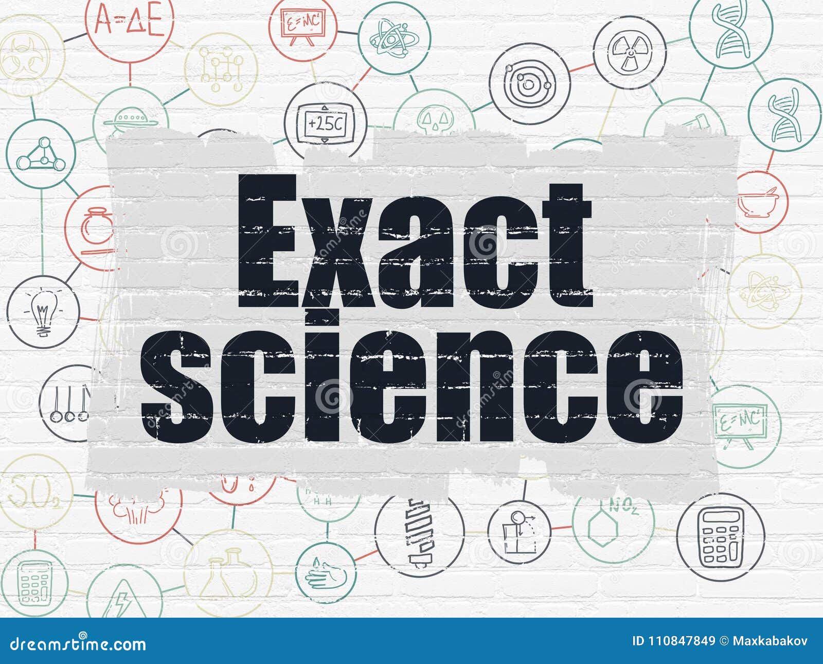 Science Concept: Exact Science on Wall Background Stock Illustration ...