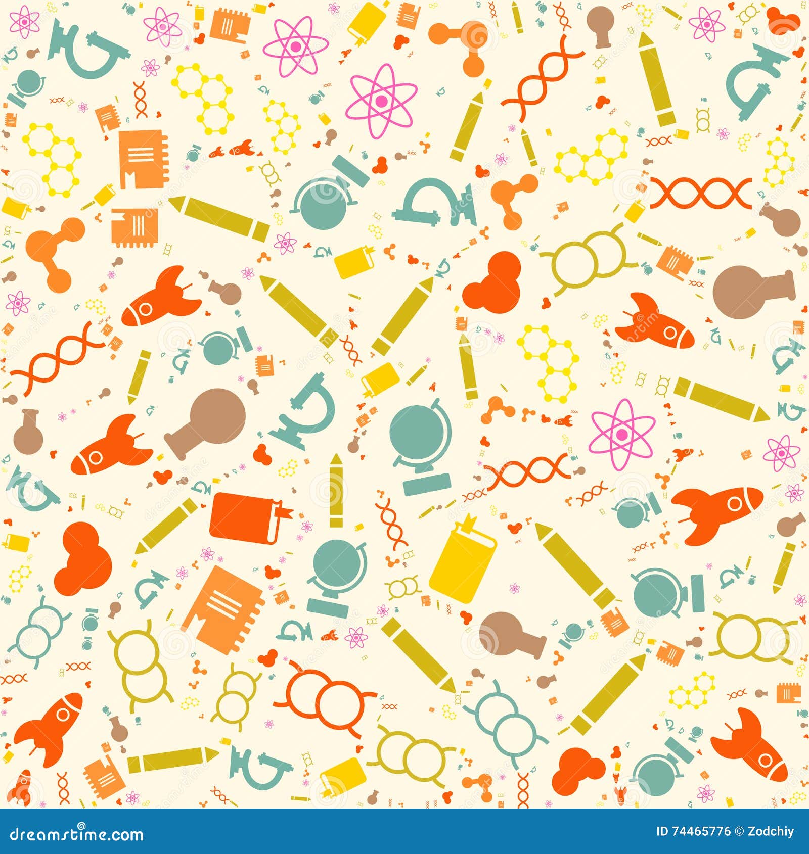 Science, Concept Header, Flat Design Glyph Style Stock Vector ...