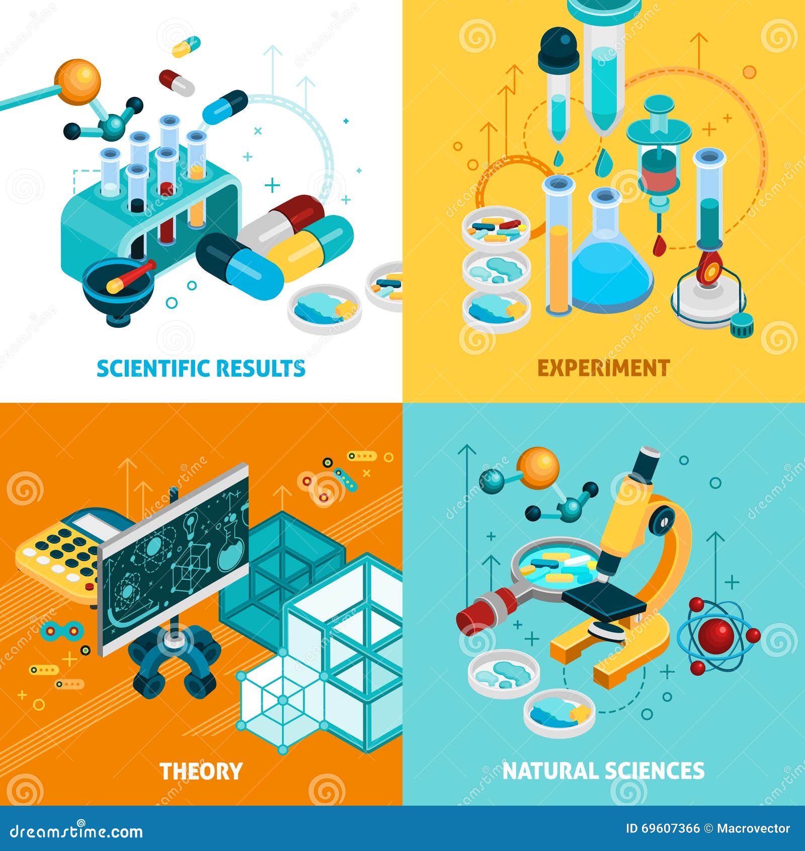 Science Concept Icons Set stock vector. Illustration of media - 69607366