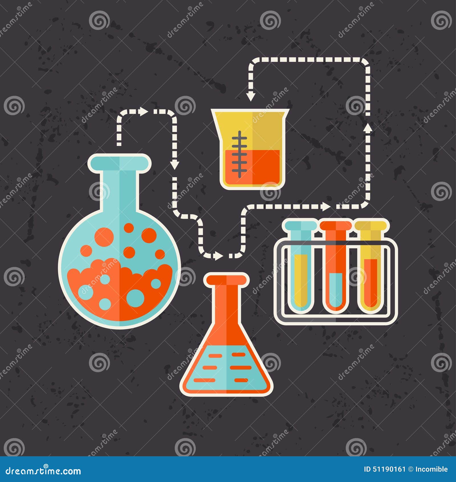 Science Concept Illustration in Flat Design Style Stock Vector ...