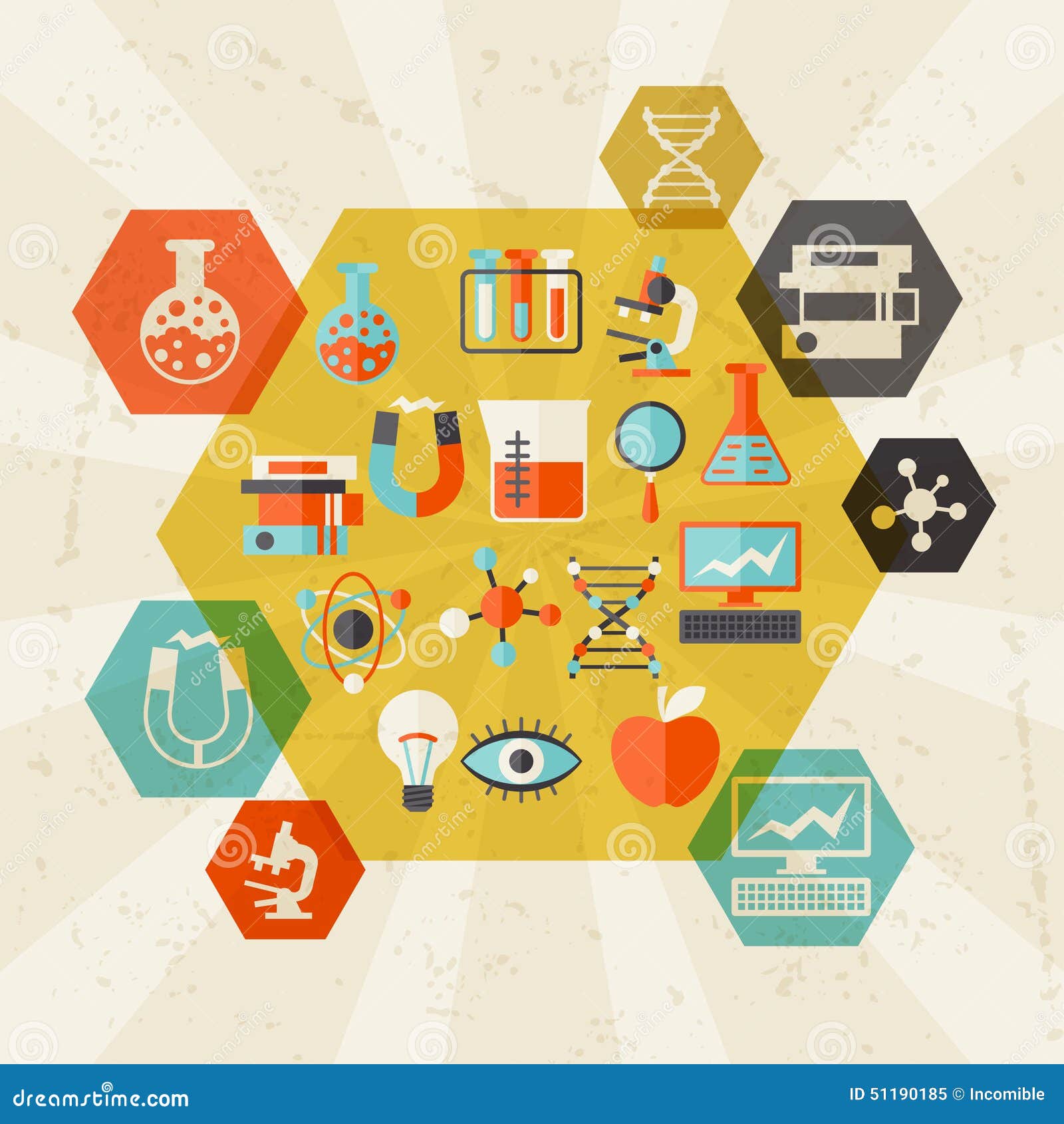 Science Concept Illustration in Flat Design Style Stock Vector ...