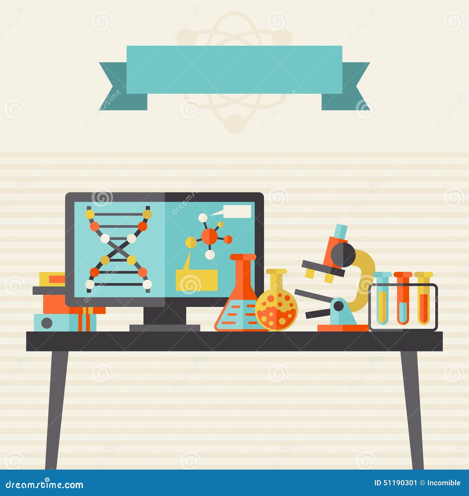 Science Concept Illustration in Flat Design Style Stock Vector ...