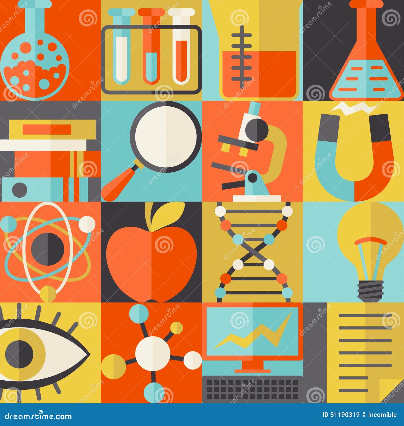 Science Concept Illustration in Flat Design Style Stock Vector ...