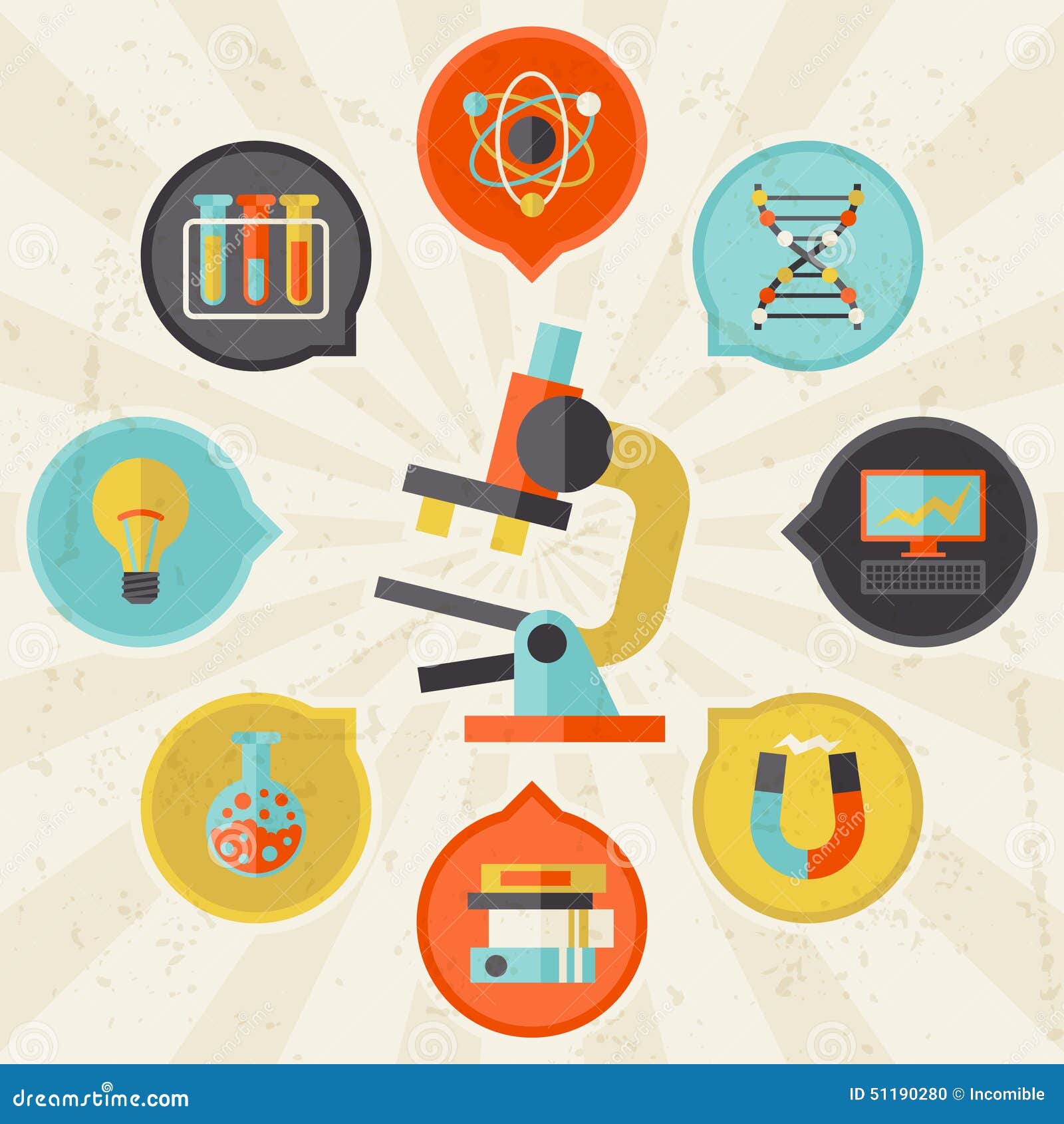 Science Concept Info Graphic in Flat Design Style Stock Vector ...