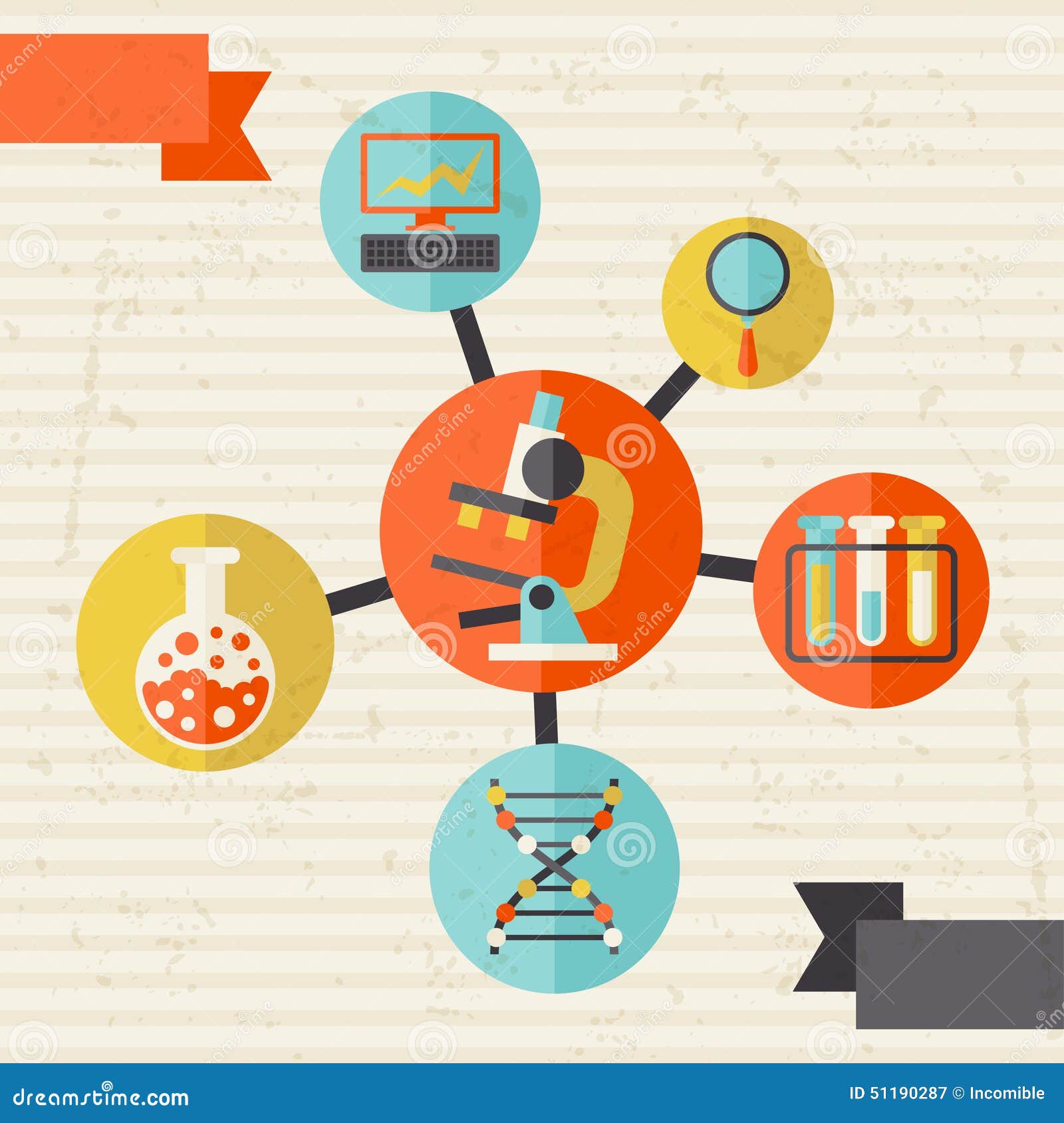 Science Concept Info Graphic in Flat Design Style Stock Vector ...