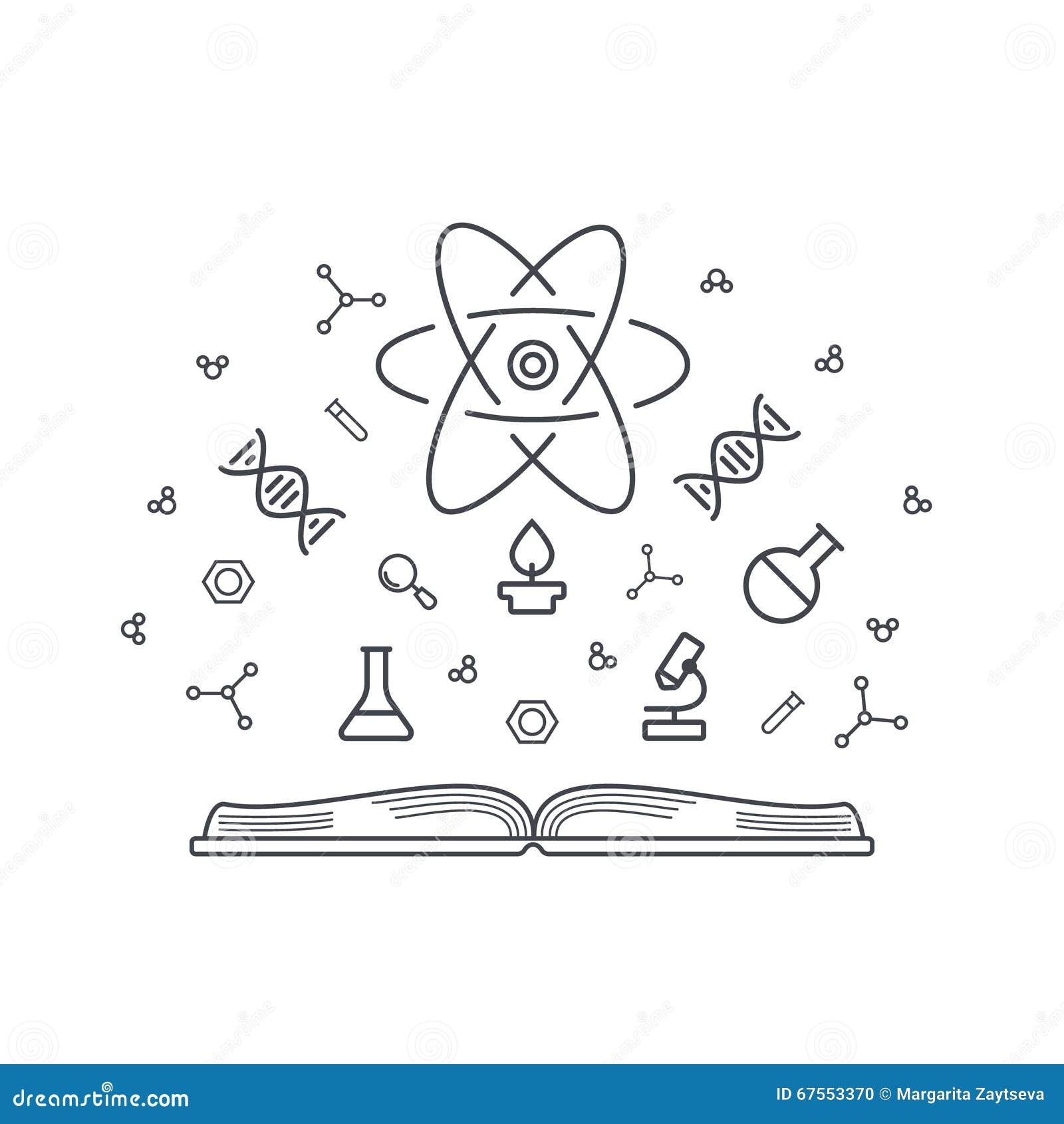 Science Concept Knowledge Base - Open Book With Chemical And Physical ...