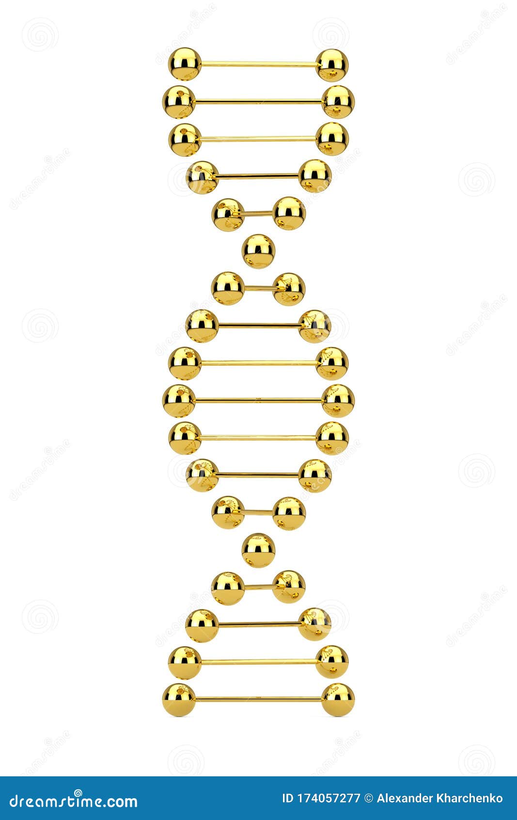 Science Concept. Metal DNA Molecule Spiral. 3d Rendering Stock ...