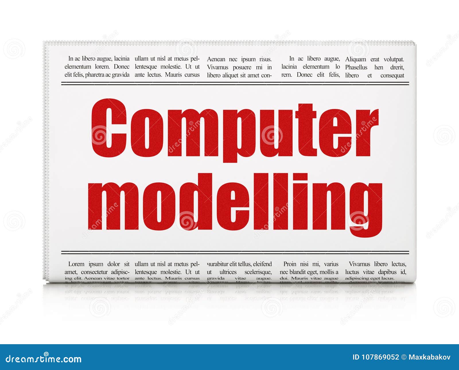 Science Concept: Newspaper Headline Computer Modelling Stock ...