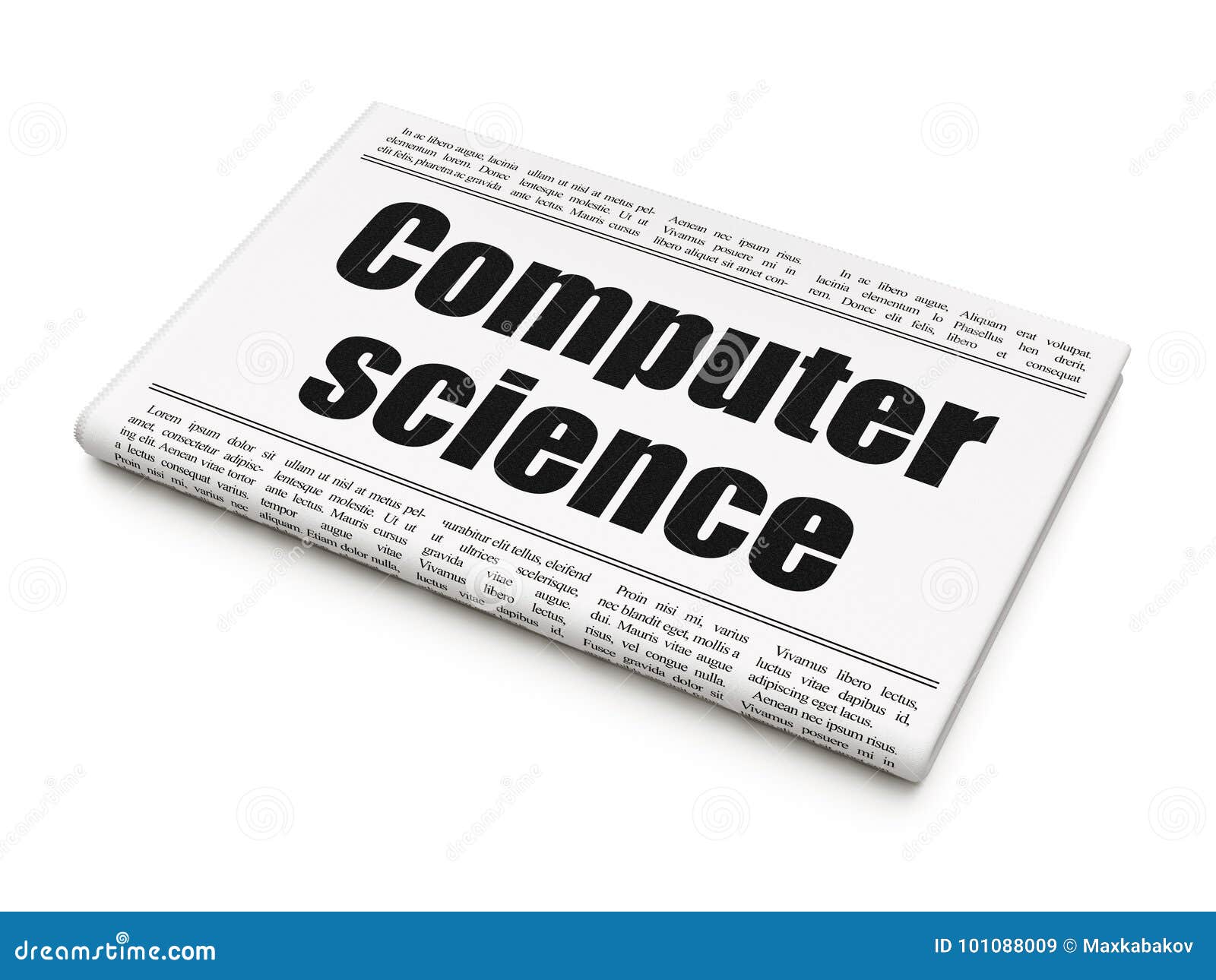 Science Concept: Newspaper Headline Computer Science Stock Illustration ...