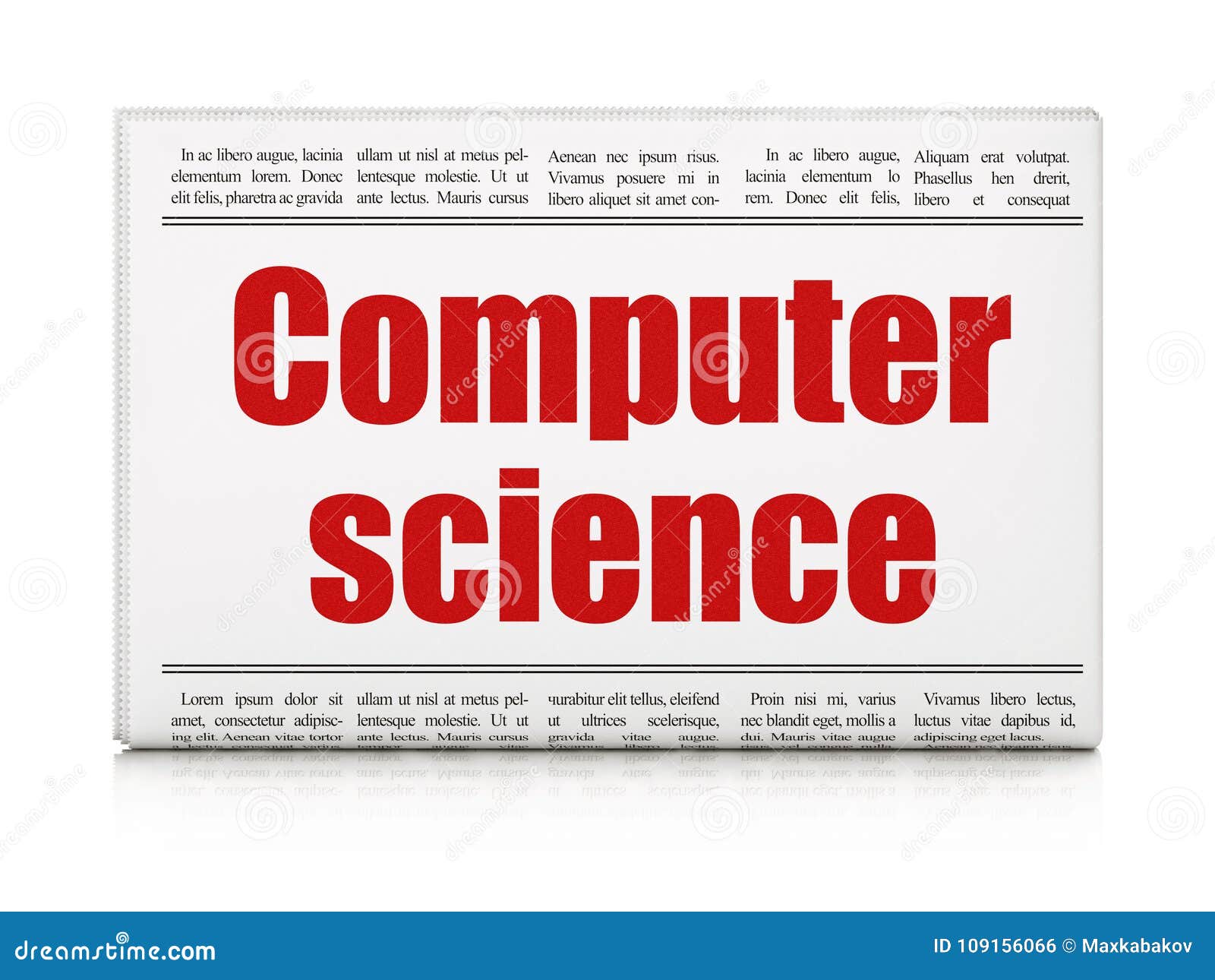 Science Concept: Newspaper Headline Computer Science Stock Illustration ...