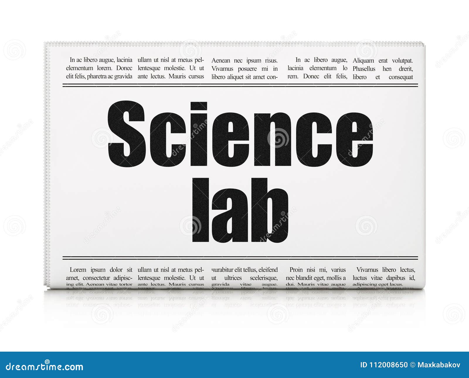 Science Concept: Newspaper Headline Science Lab Stock Illustration ...