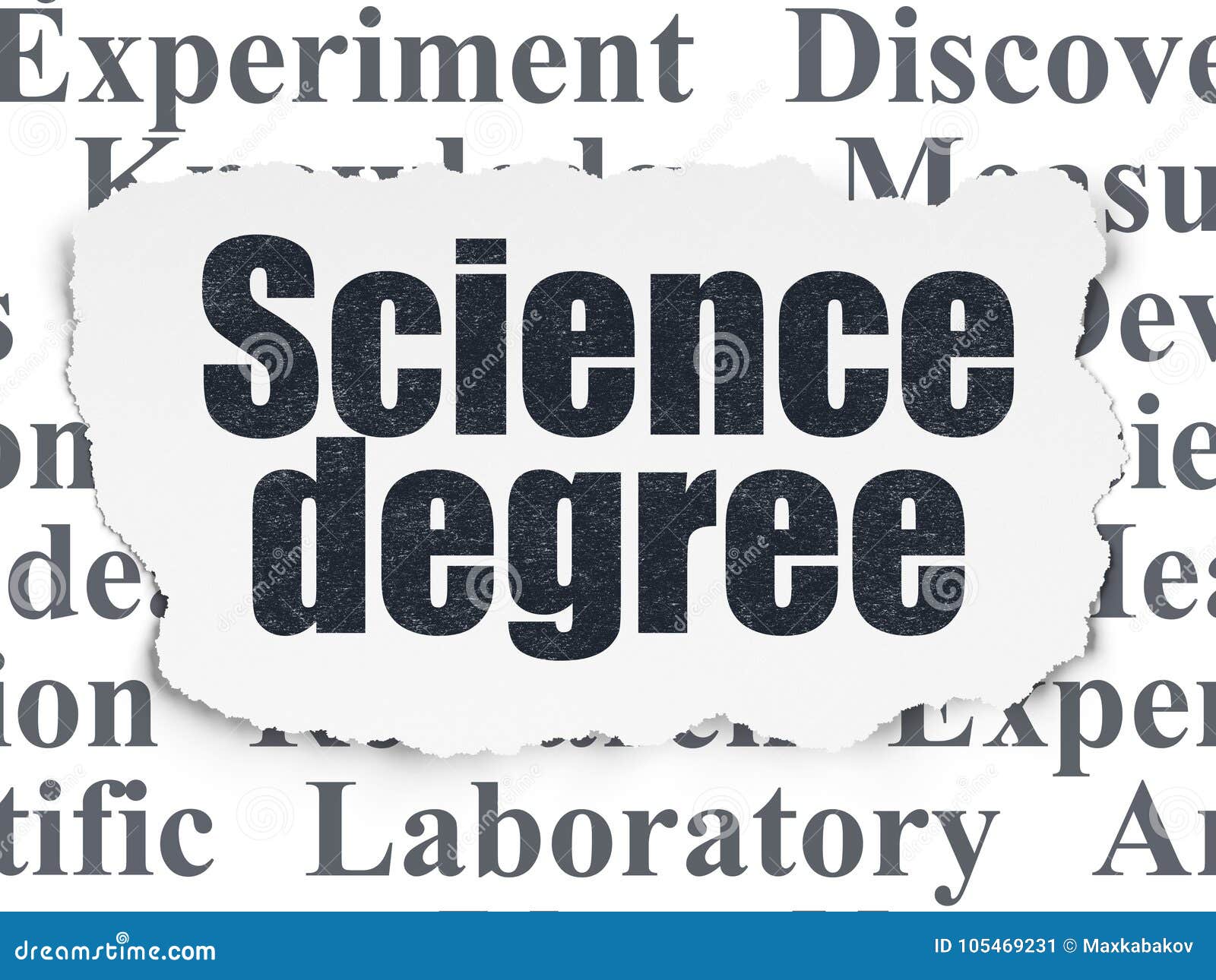 Science Concept: Science Degree on Torn Paper Background Stock ...