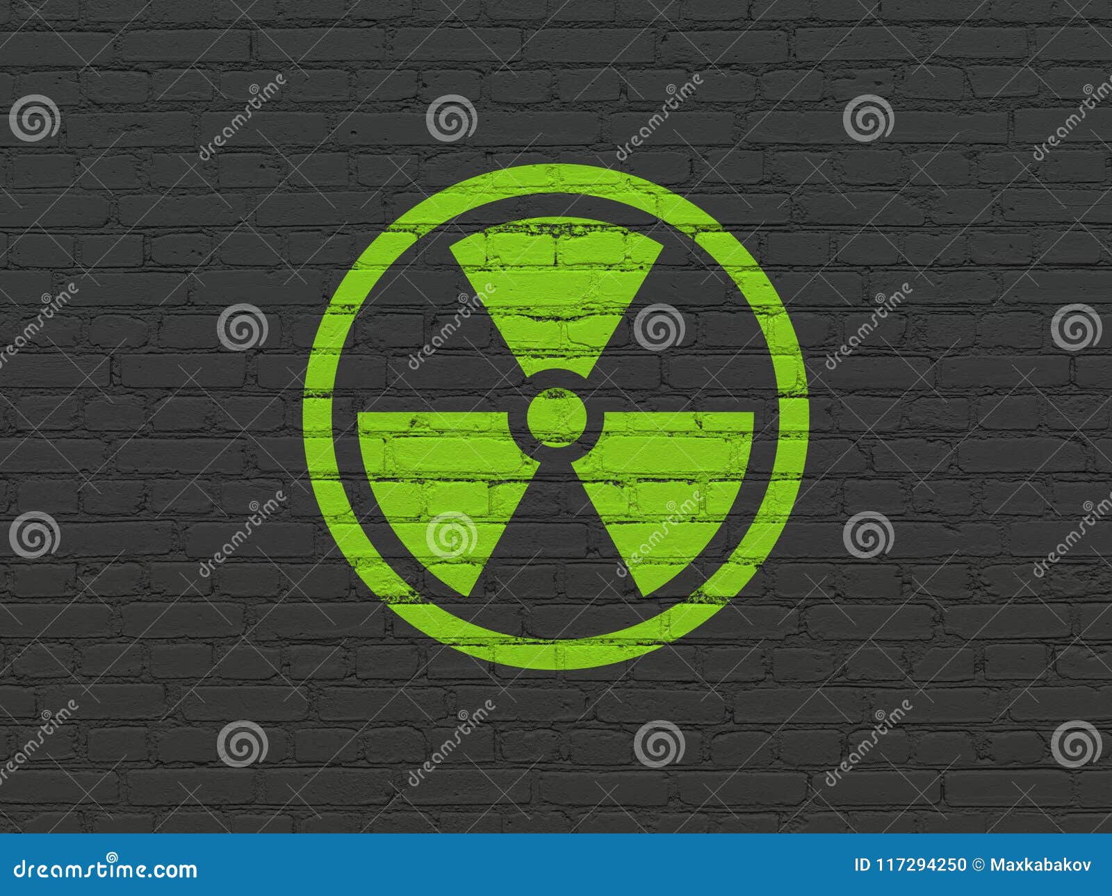 Science Concept: Radiation on Wall Background Stock Illustration ...