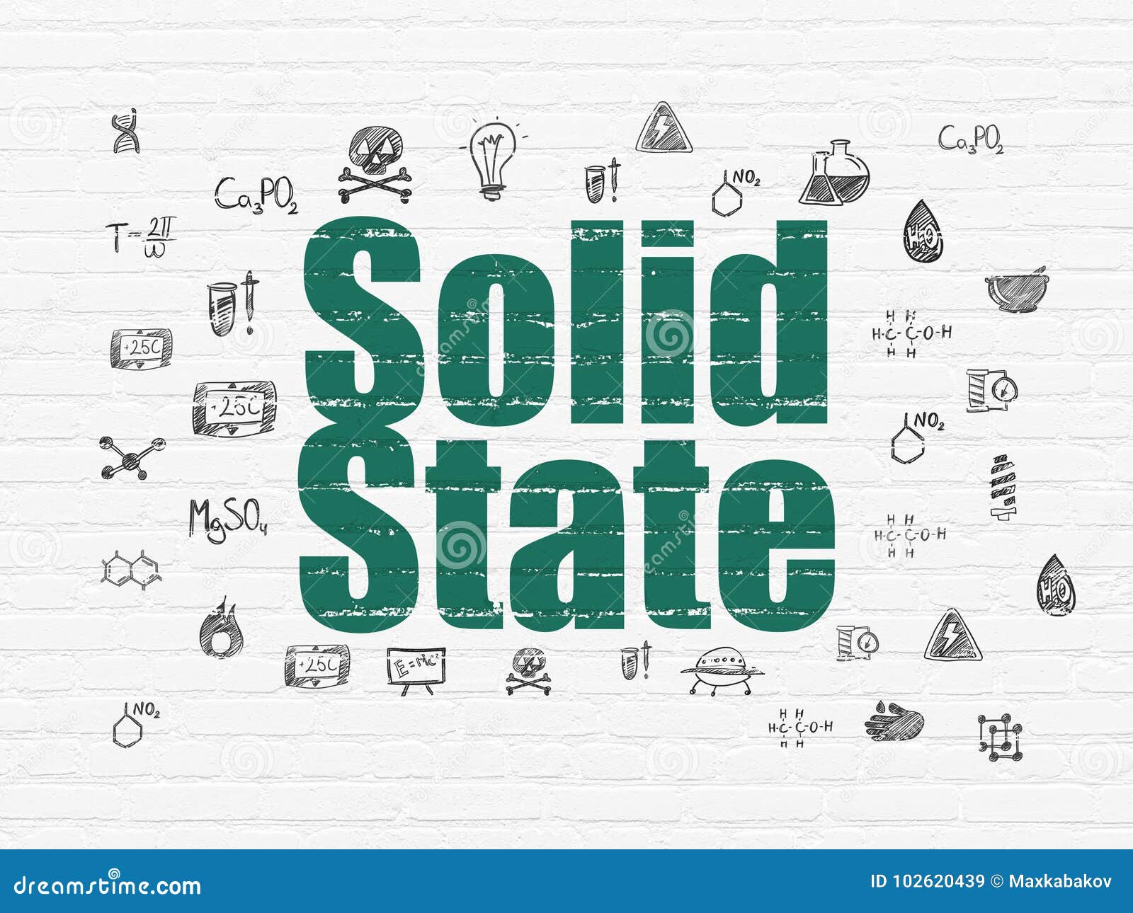 Science Concept: Solid State on Wall Background Stock Illustration ...