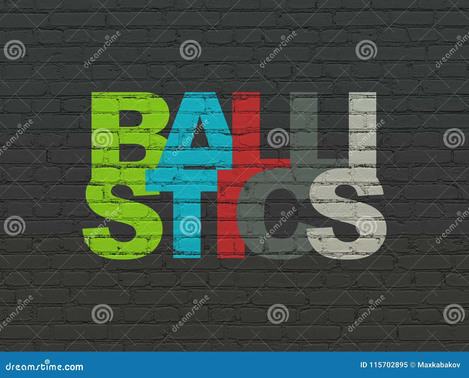 Science Concept: Ballistics on Wall Background Stock Illustration ...
