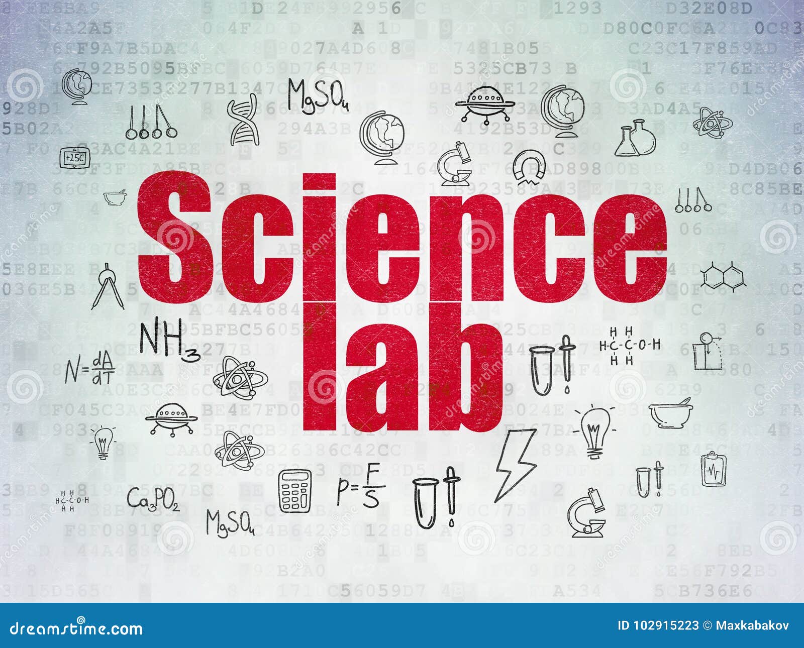 Science Concept: Science Lab on Digital Data Paper Background Stock ...