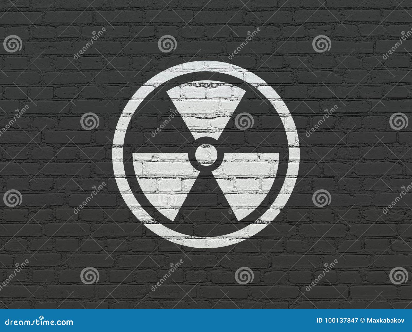 Science Concept: Radiation on Wall Background Stock Illustration ...