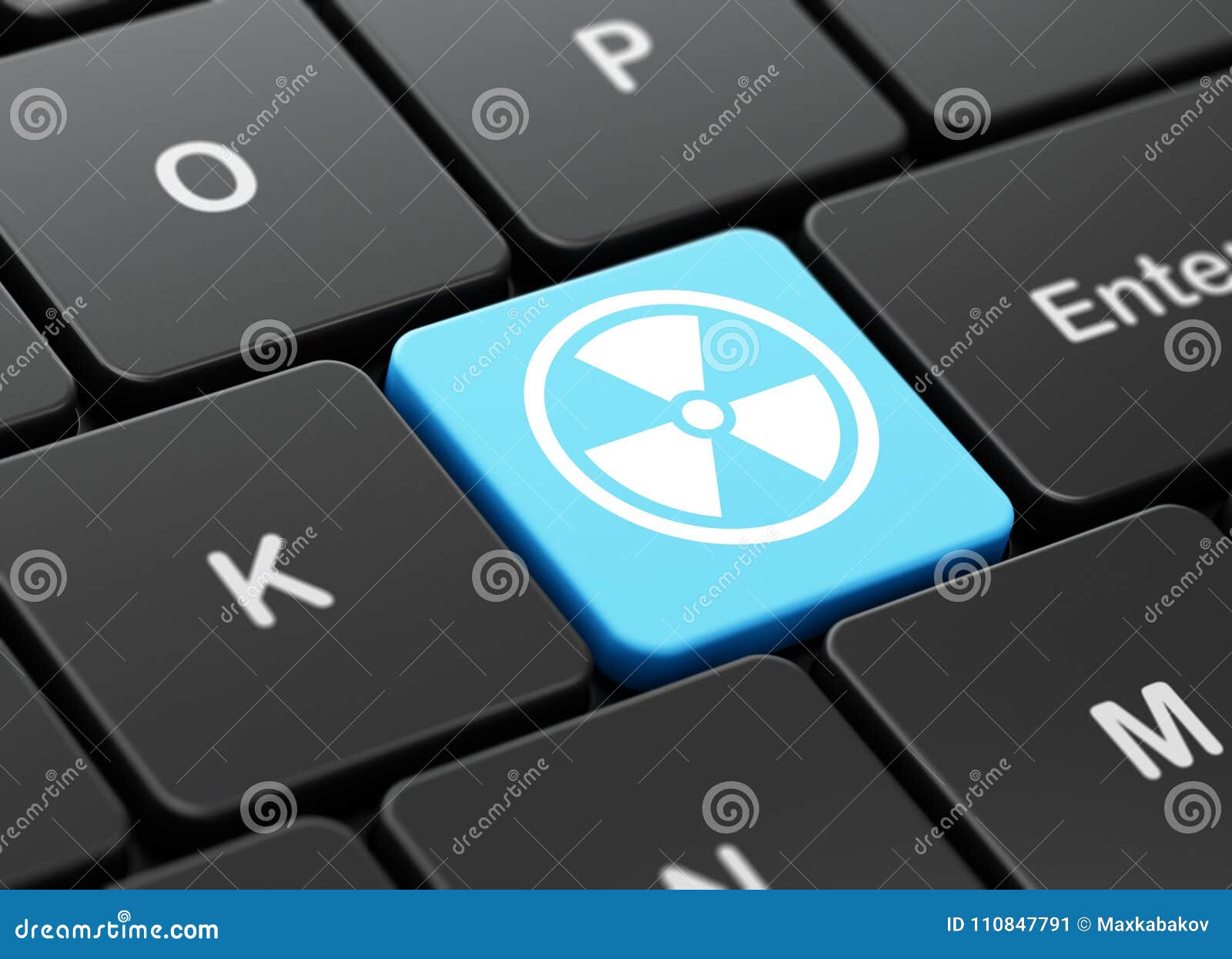 Science Concept: Radiation on Computer Keyboard Background Stock ...