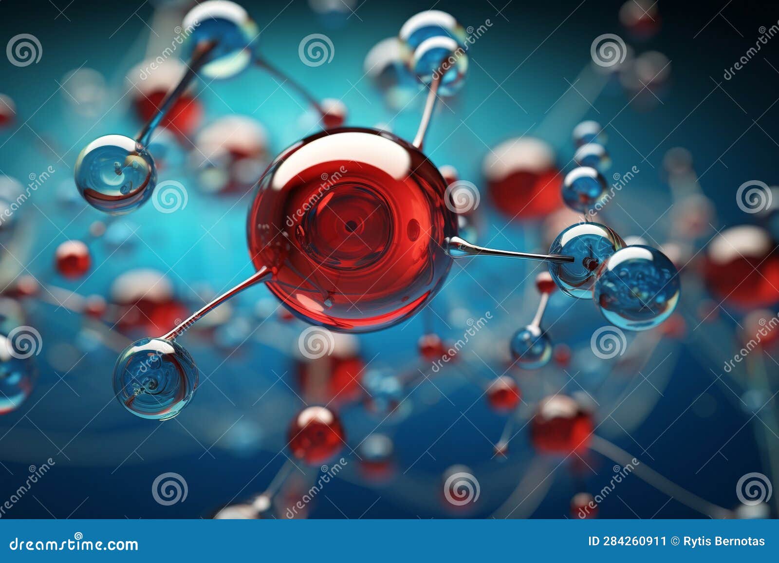 Round Water Molecules Connected with Each Other. Generative AI Stock ...