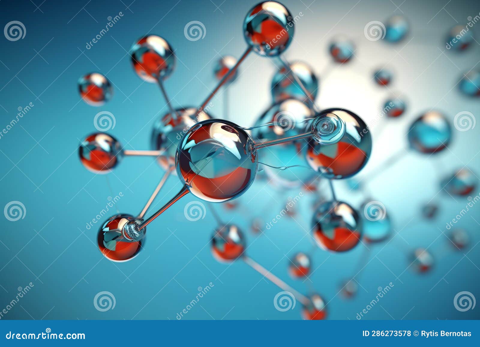 Round Water Molecules Connected with Each Other. Generative AI Stock ...