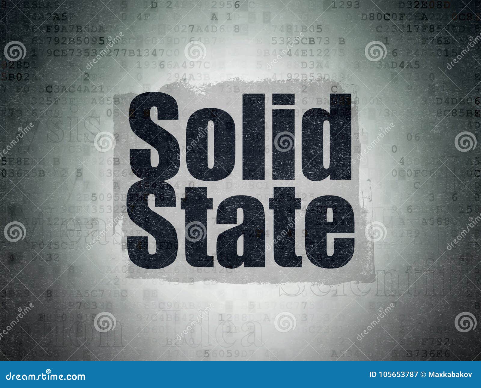 Science Concept: Solid State on Digital Data Paper Background Stock ...