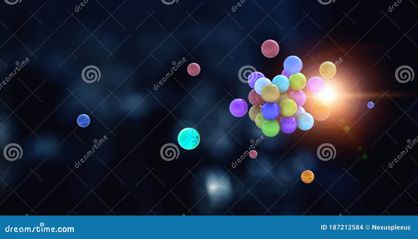 Science Concept with Sphere Model Stock Illustration - Illustration of ...