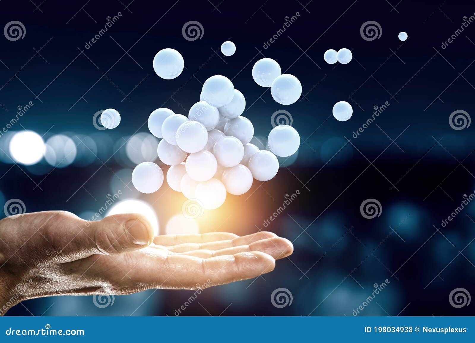 Science Concept with Sphere Model Stock Photo - Image of network ...