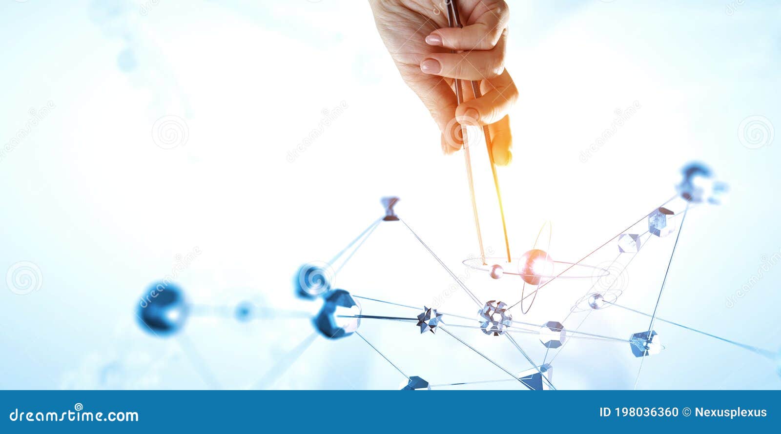 Science Concept with Sphere Model Stock Illustration - Illustration of ...