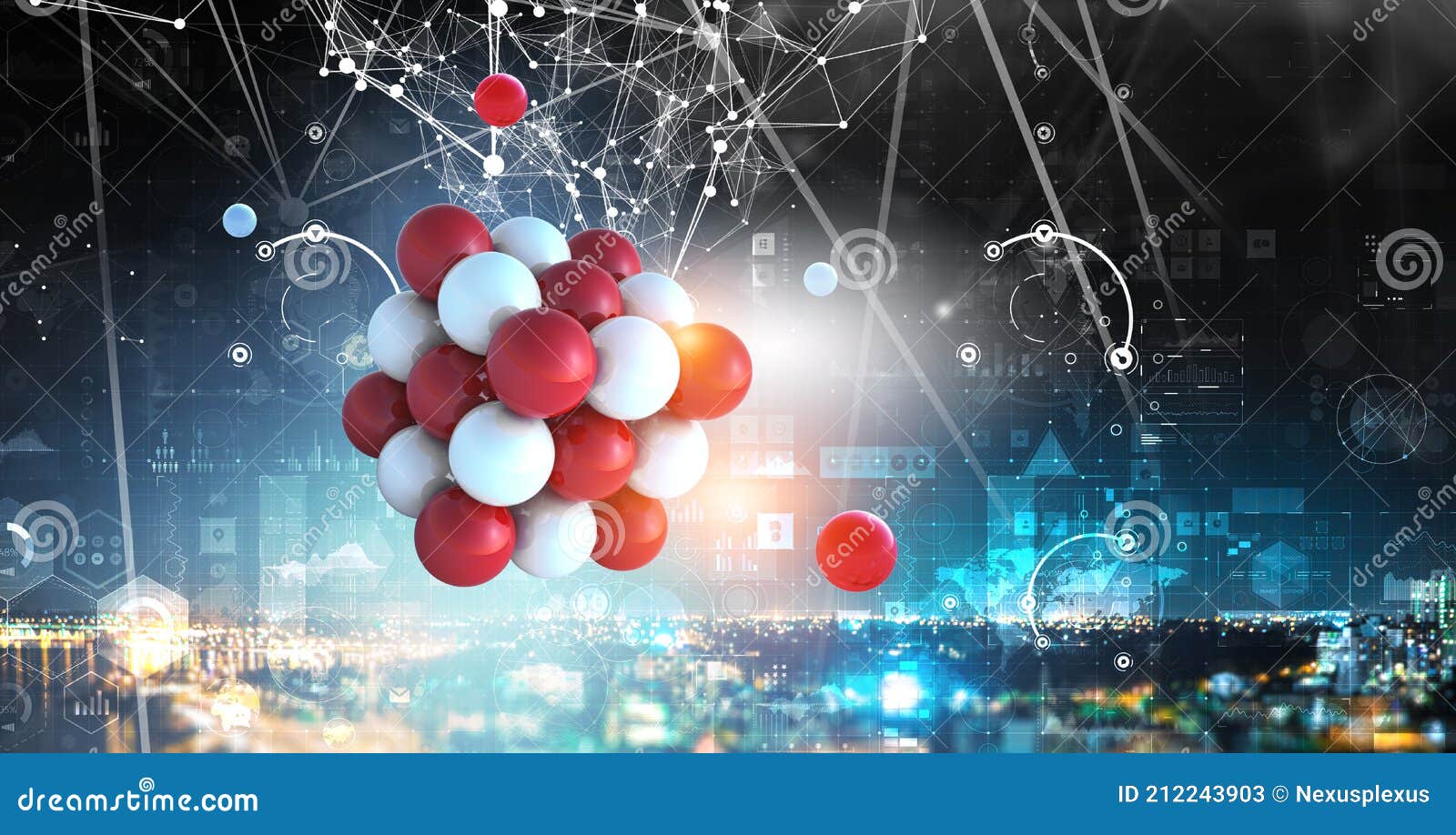 Science Concept with Sphere Model Stock Image - Image of technology ...