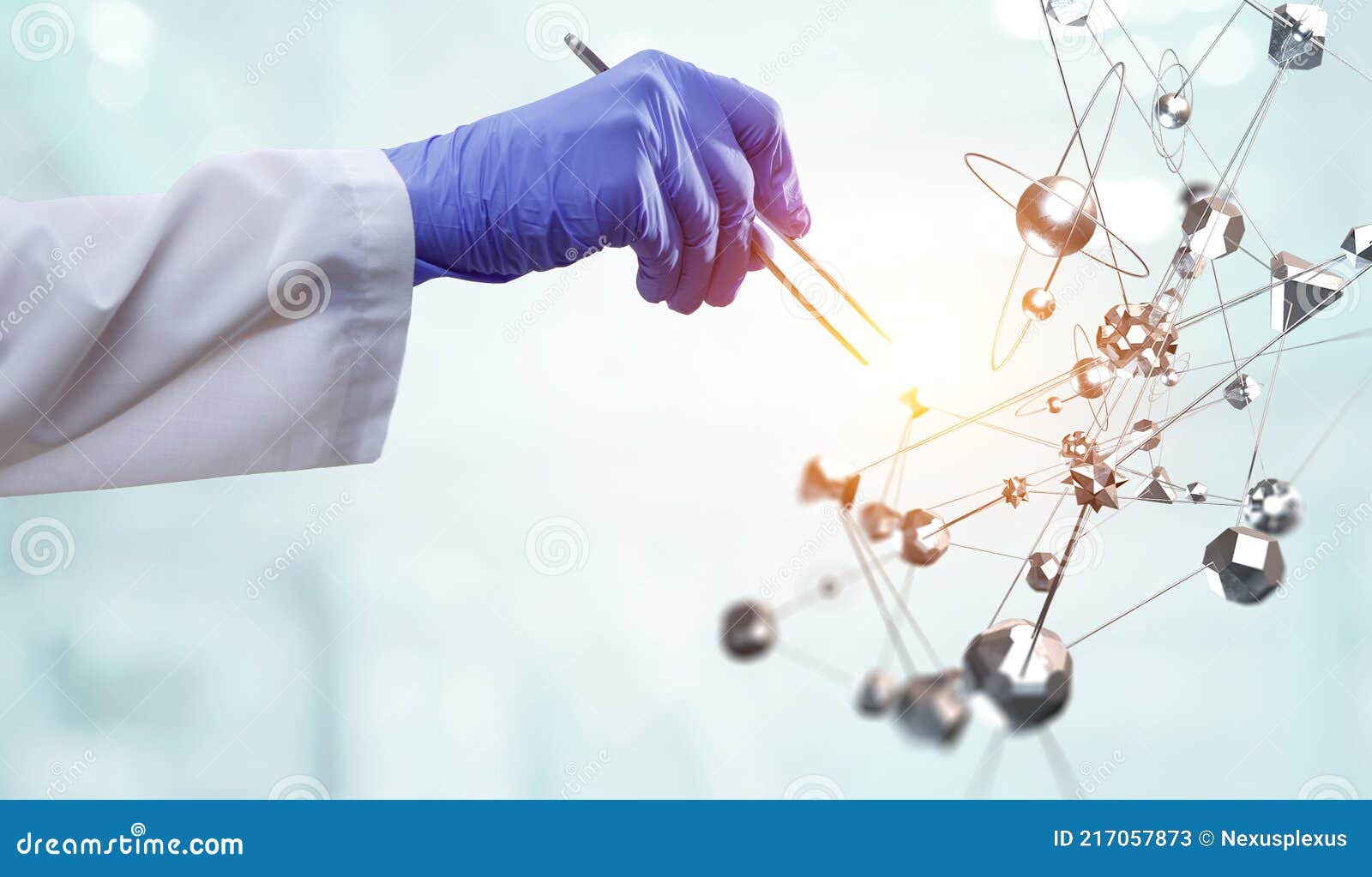 Science Concept with Sphere Model . Mixed Media Stock Image - Image of ...