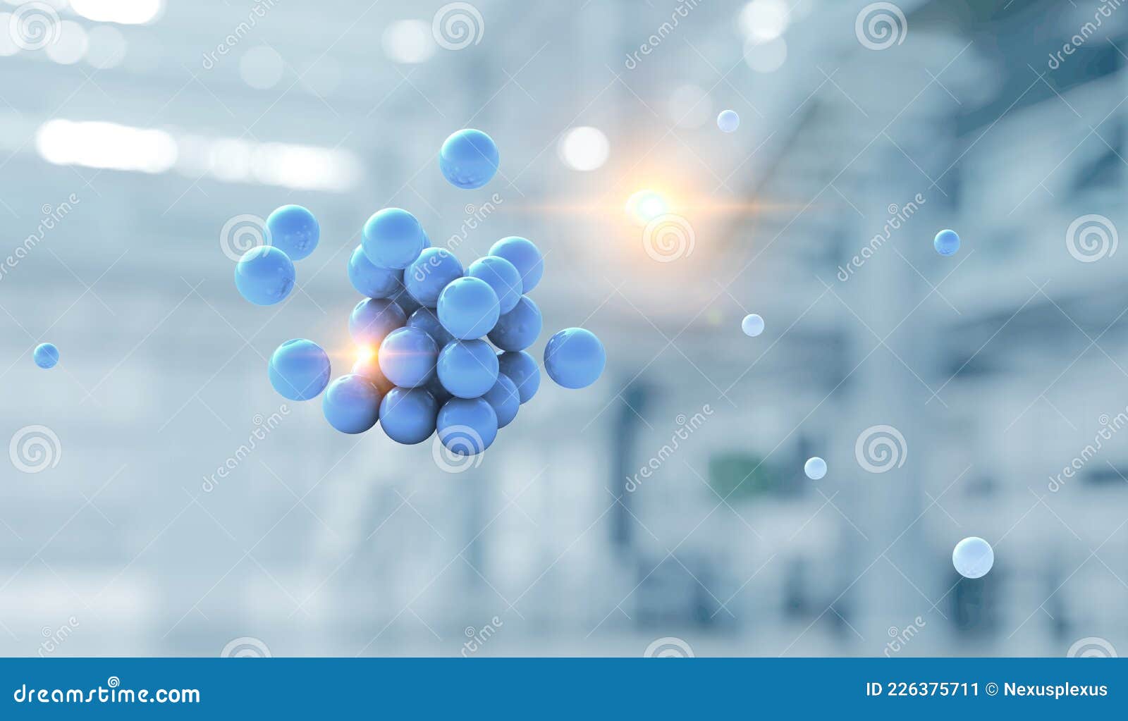 Science Concept with Sphere Model Stock Illustration - Illustration of ...