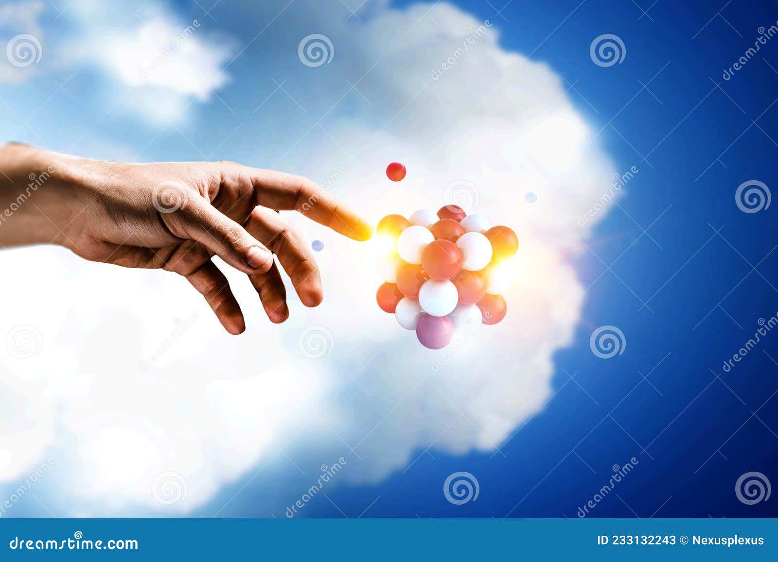 Science Concept with Sphere Model Stock Image - Image of pointing ...