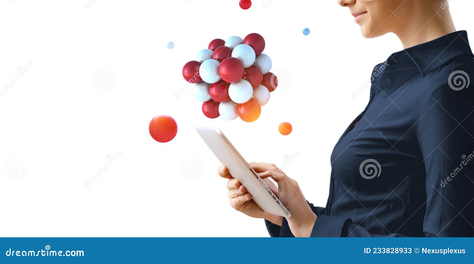 Science Concept with Sphere Model Stock Illustration - Illustration of ...