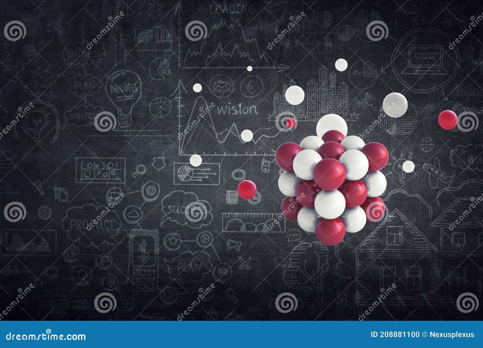 Science Concept with Sphere Model Stock Photo - Image of network ...