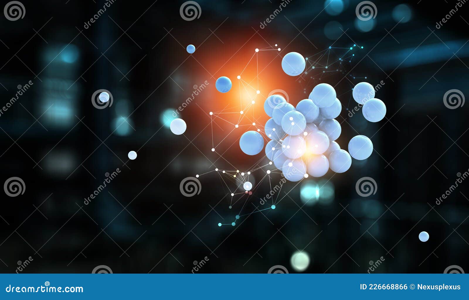 Science Concept with Sphere Model Stock Illustration - Illustration of ...
