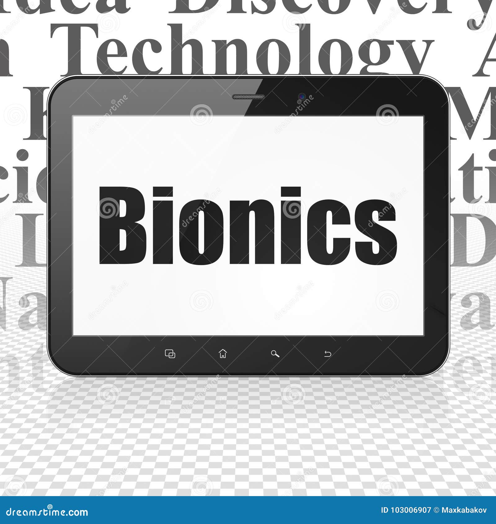 Science Concept: Tablet Computer with Bionics on Display Stock ...