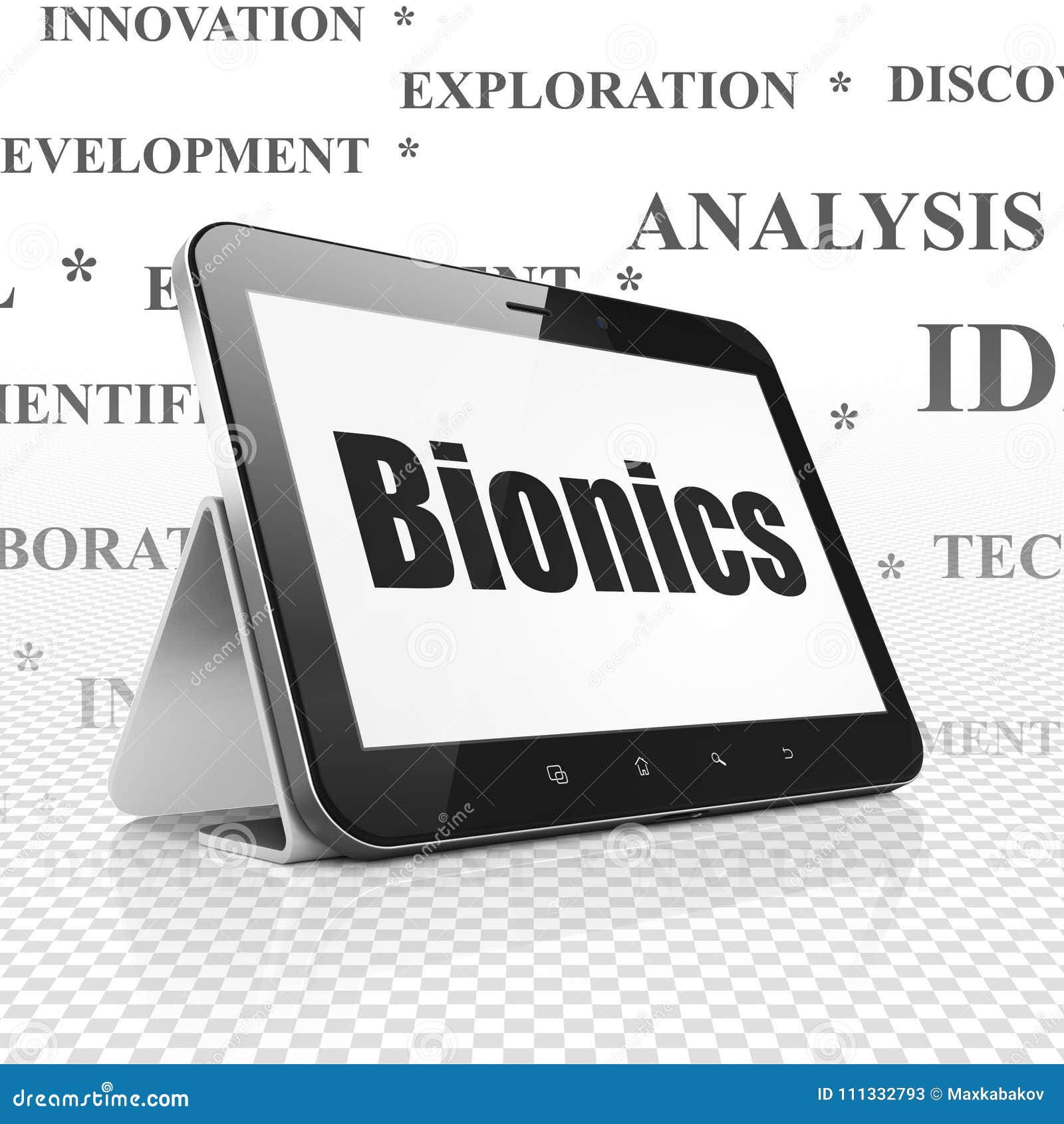 Science Concept: Tablet Computer with Bionics on Display Stock ...