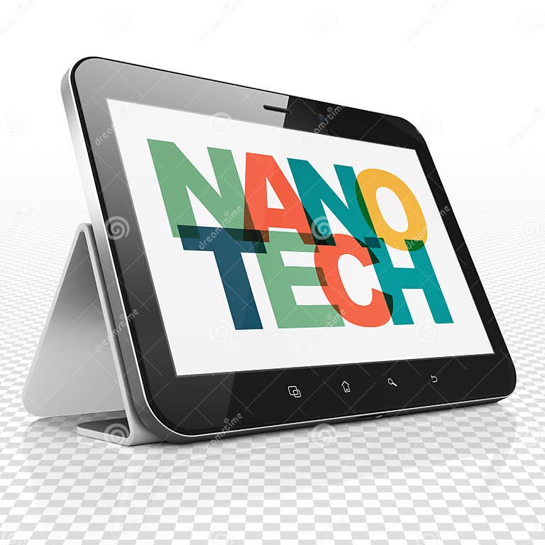 Science Concept: Tablet Computer with Nanotech on Display Stock ...