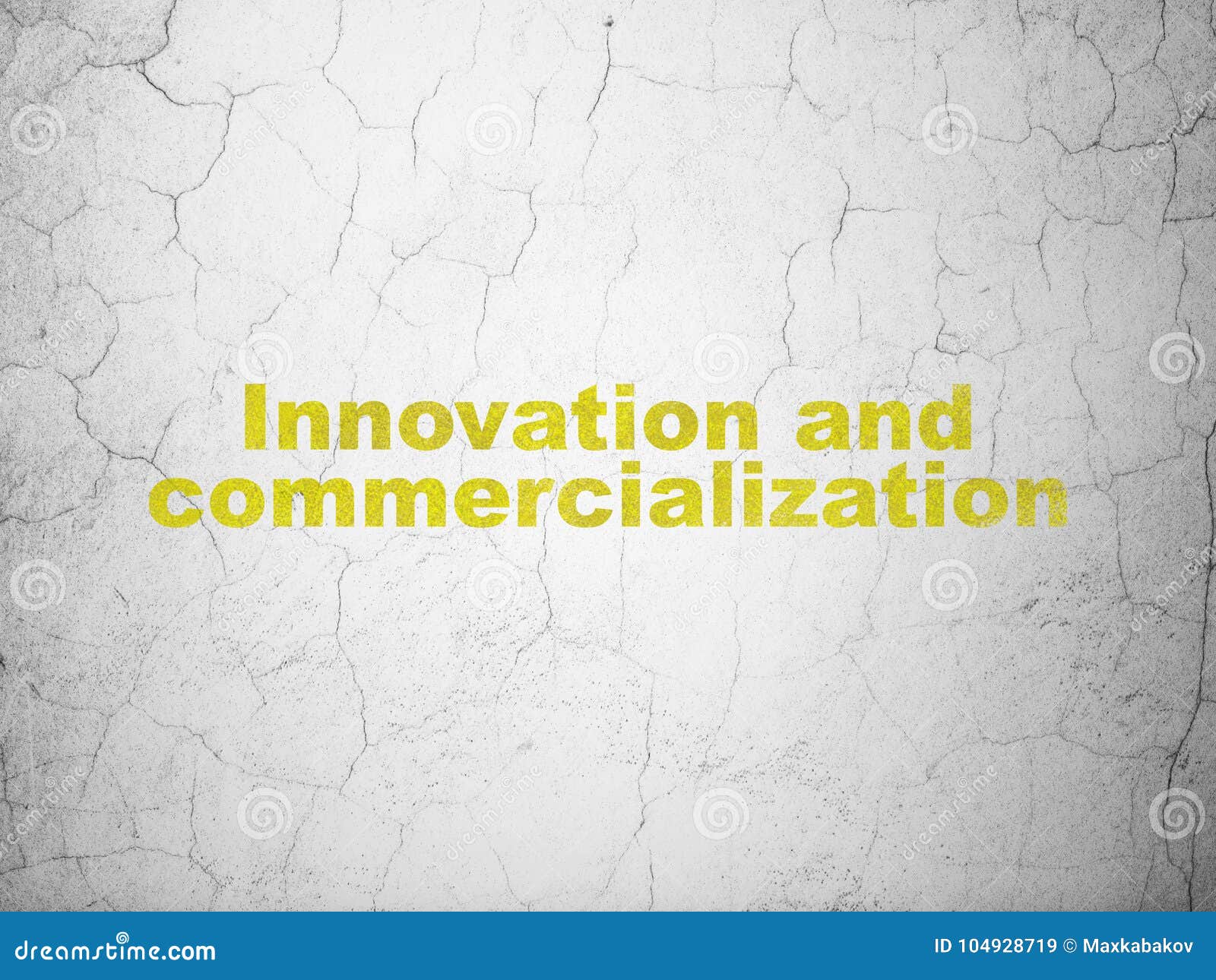 Science Concept: Innovation and Commercialization on Wall Background ...